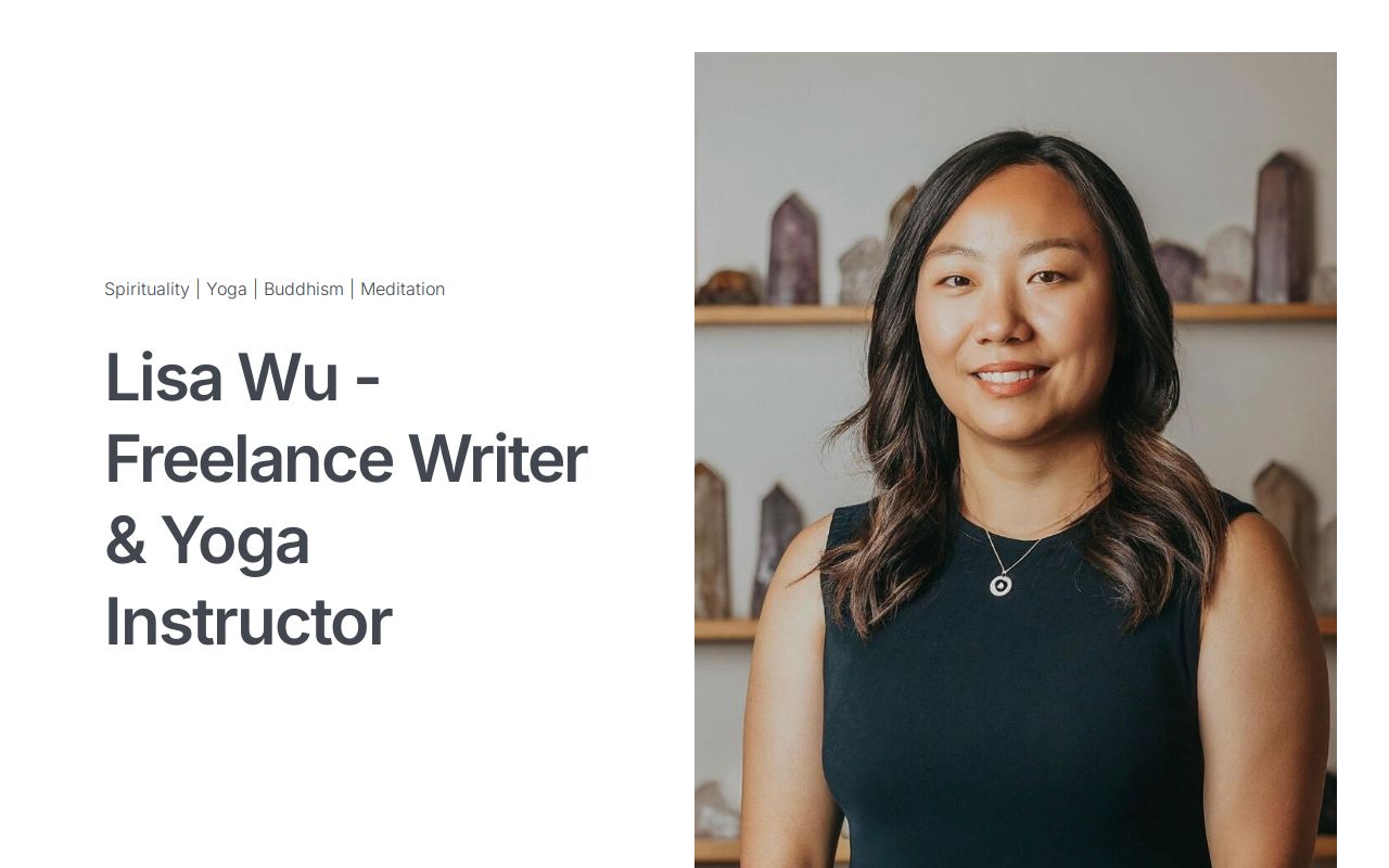 Lisa Wu - Freelance Writer & Yoga Instructor